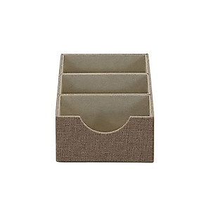 Household Essentials Brown 722-1 Deep 3 Section Drawer Organizer Box for Storage | 12 in x 6.13 in x 3.13