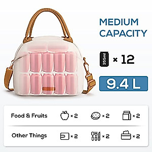 TOURIT Womens Lunch Bag Insulated Lunch Box Cute Lunch Bags for Women, Work, Picnic, Beige