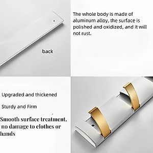 Cehold 2 Pack Foldable Stylish Hook Rack, Modern Coat Rack, Coat Rack Wall Mount, Metal Coat Hook Rail for Coat Hat Towel Purse Robes Mudroom Bathroom Entryway (White and Gold, 5 Hooks)