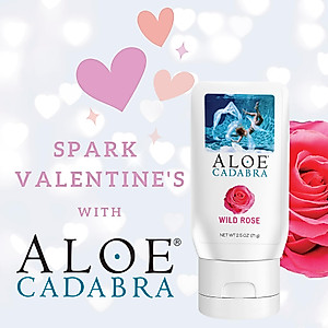 Aloe Cadabra Flavored Personal Lubricant and Vaginal Moisturizer, Organic Edible Aloe Lube for Men, Women and Couples, Non-Staining, pH Balanced, Toy Compatible (Wild Rose, 2.5 Ounces, 1 Pack)