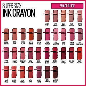 Maybelline SuperStay Ink Crayon Matte Longwear Lipstick With Built-in Sharpener, Know No Limits, 0.04 Ounce
