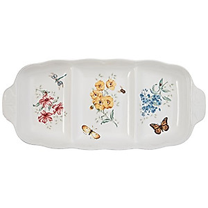 Lenox Butterfly Meadow 3 Part Divided Serving Tray, 2.30 LB