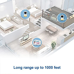 VTech [Upgraded] VM5463-2 Video Baby Monitor 5" LCD with 2 Cameras, Battery 12 Hrs, Pan Tilt Zoom, Color Night Light, Glow On The Ceiling Projection, Two-Way Talk