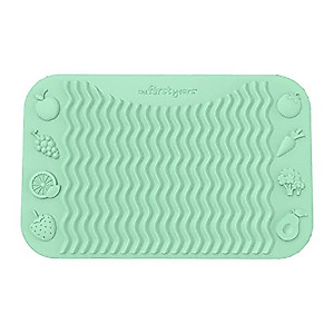The First Years SenseAbles Finger Foods Placemat – Silicone Feeding Mat for Baby High Chairs or Table - Dishwasher Safe – Mint