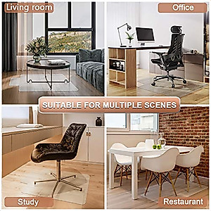 YOUKADA Office Chair Mat with Lip for Hardwood Floor, Transparent Floor Mats for Rolling Chairs, Wood/Tile Protection Mat for Office & Home (34" x 43'')