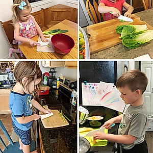 MOTYAWN Kids Knife Set of 3 - Firm Grip, Serrated Safe Edges– Colorful Nylon Toddler Cooking Knives to Cut Fruits, Salad, Cake, Lettuce (Purple/Powder/Blue)