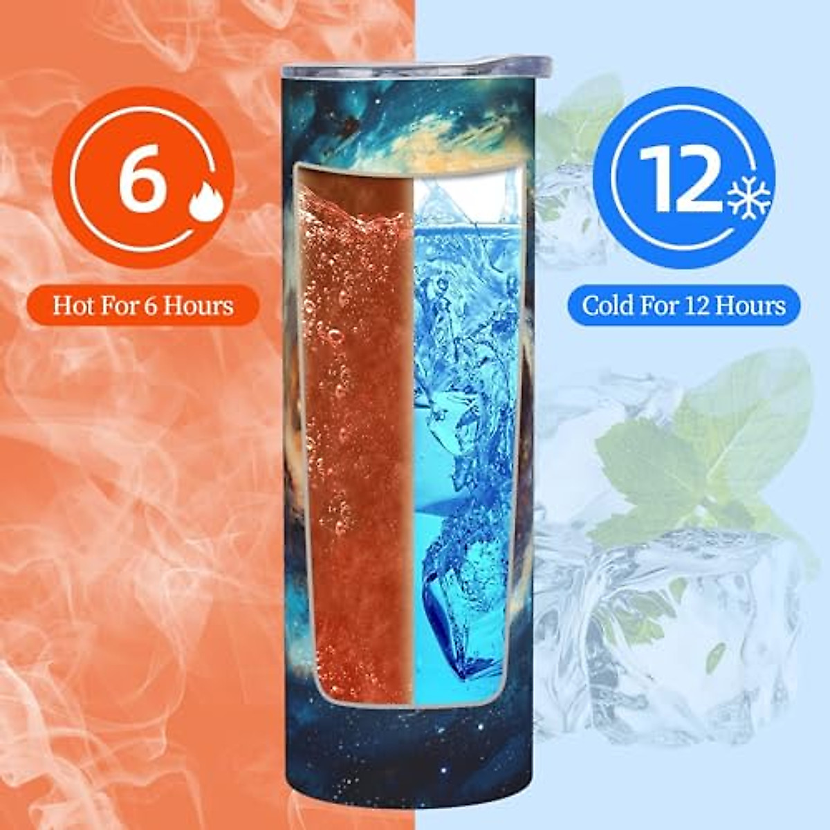 Tangopi Space Cloud Galaxy 20 oz Tumbler with Lid and Straw Insulated Travel Coffee Mug Reusable Spill Proof Coffee Cups Stainless Steel Water Bottle for Hot and Cold Drinks