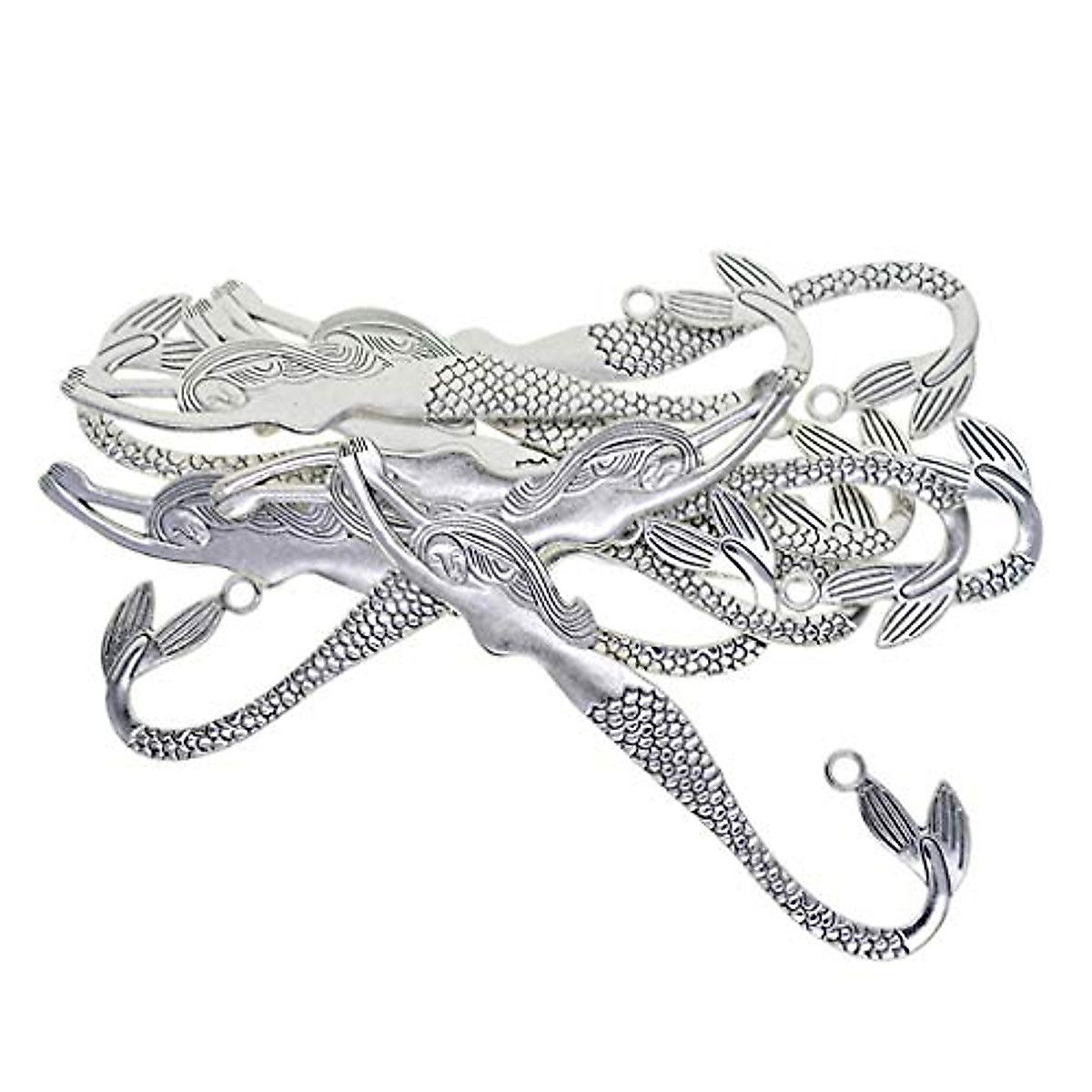 freneci 10x Mermaid Silver Metal Bookmarks W/Hole Jewelry