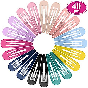 Snap Hair Clips for Women Girls, Funtopia 40 Pcs 7cm / 2.8 Inch Long No Slip Metal Hair Clips Snap Hair Barrettes Hairpins for Thick Hair (Mixed color)