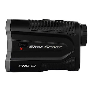 Shot Scope PRO L1 Laser Rangefinder – Target-Lock Vibration - x6 Magnification – 875 Yards - Clear Red and Black Optics - Adaptive Slope Technology - Accurate to 1 Yard