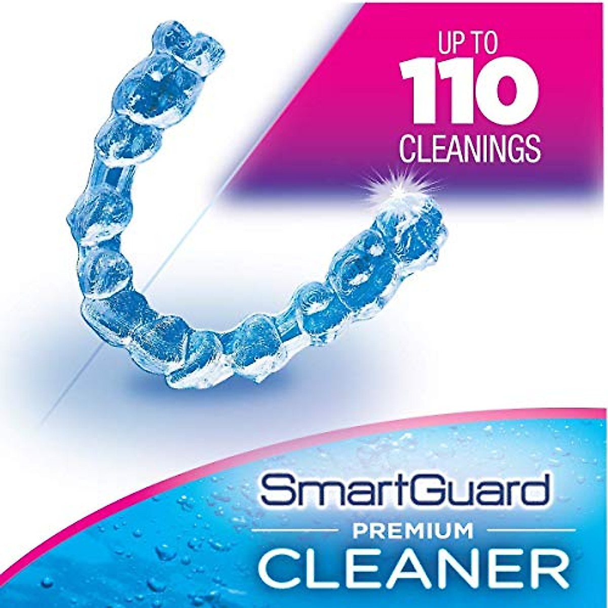 SmartGuard Premium Cleaner Crystals –(110 Cleanings)- Removes Stain, Plaque & Bad Odor from Dentures, Clear Braces, Mouth Guard, Night Guard & Retainers.