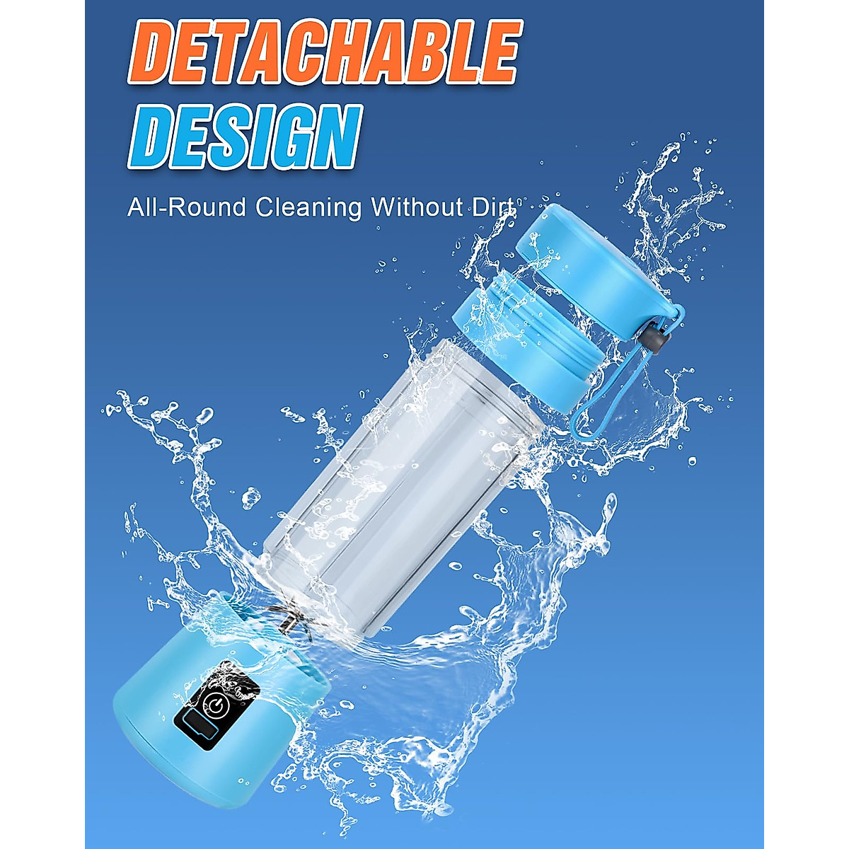 Portable Blender for Shakes and Smoothies,6 Blades Juicer Cup for USB Rechargeable,Personal Blender with One Touche Operation,Blender Shake Smoothie for Kitchen,Travel and Sport