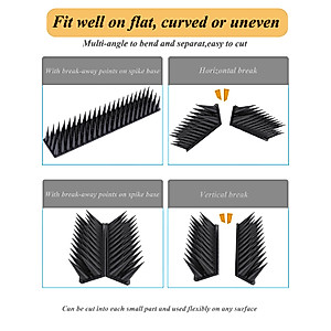 Bird Spikes, 20 Pack Pigeon Spikes, High Thorn Bird Spikes for Outside, Bird Deterrent for Small Bird Cat Squirrel, Easy Installation Bird Deterrent Spikes use for Balcony Courtyard Outdoor Roof