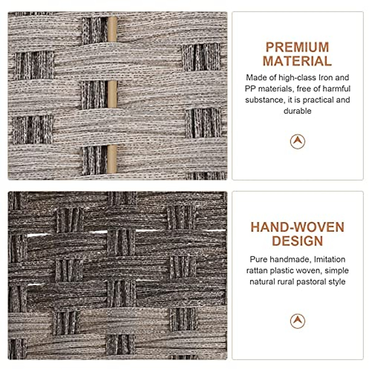 Alipis Plastic Sundries Storage Plastic Rattan Sundries Basket Seagrass Storage Basket Storage Box Basket with Handle