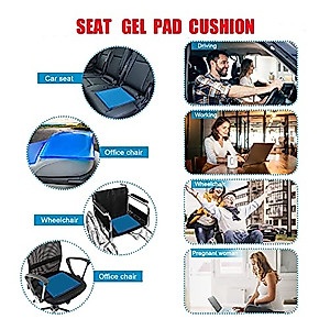 LisylineAuto Motorcycle Seat Gel Pad Shock Absorption Mats Reduce Fatigue Comfortable Soft Cooling Fabric Seat Cushion DIY Saddle Pad Office Chair Cushion Seat Accessories(48 x 35 x 2cm)