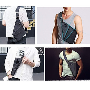 Sling Bag Chest Backpack Casual Daypack Black Shoulder Crossbody Lightweight Anti Theft Outdoor Sport Travel Hiking Bag For Men Women