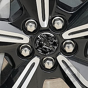 SUUPAR for Ford Mustang Mach E 2021 2022 Forged Carbon Fiber Trim Cover for Mustang Mach E Accessories (Hub Logo)