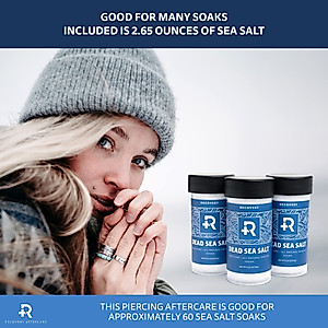 Recovery Piercing Aftercare Sea Salt From Dead Sea - All Natural, Soothing Healing Saline Solution