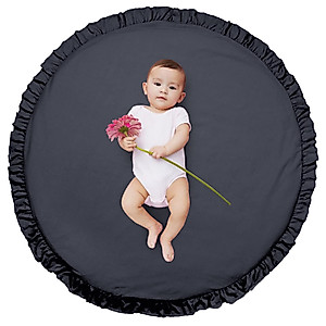 ABREEZE Baby Cotton Play Mat Soft Crawling Mat White Detachable Washable Game Blanket Floor Playmats Kids Infant Child Activity Round Rug Home Room Decor