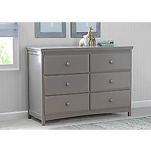 Delta Children Emerson 6 Drawer Dresser, Greenguard Gold Certified, Grey