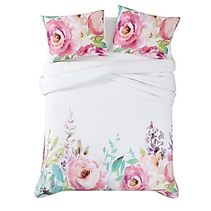 Christian Siriano NY Spring Flowers 3 Piece Full/Queen Duvet Cover Set