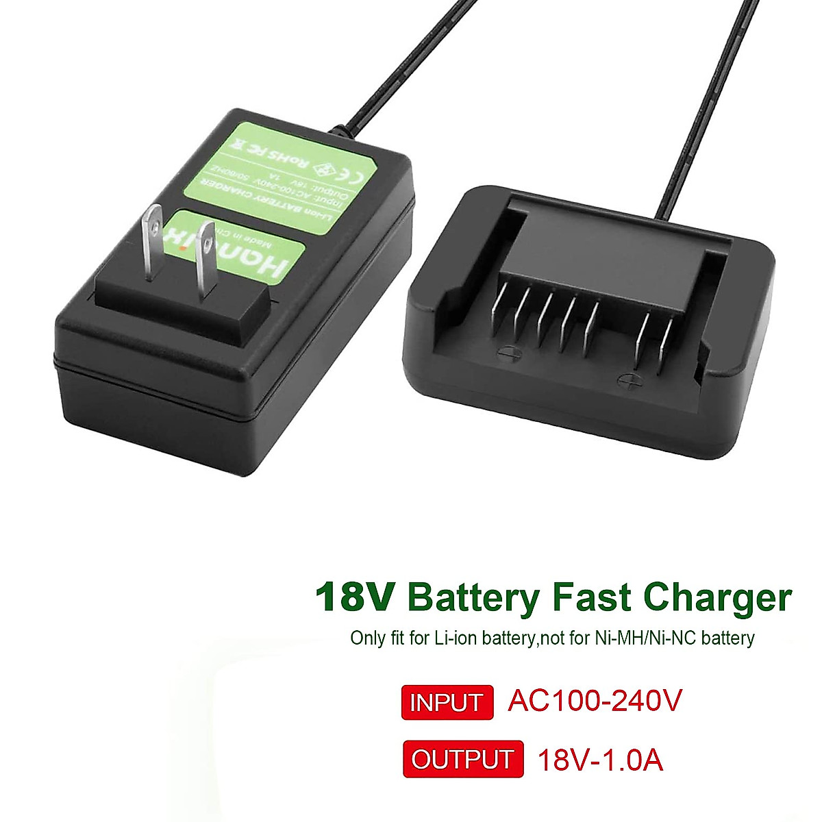 Hanaix 18V Battery Charger for Hitachi 339782 BSL815X BSL1815S BSL1830 BSL1830C 339782 330139 330557 Li-ion Battery Fast Charger