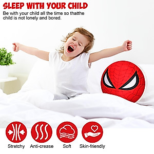 13.8 Inch Spider Plush Pillow - Super Soft Spidey Plush Stuffed Animal Toy for Movie Hero Fans, for Kids' Plush Toy Pillows, Stuffed Figure Doll for Kids & Adults with Birthday Christmas