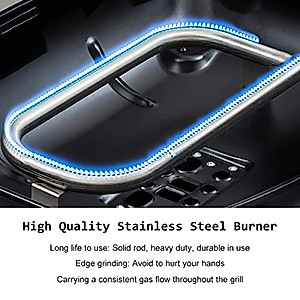 ProFire Burner for Weber Q100, Q120, Q1000, Q1200, Baby Q Gas Grill, 17inch 304 Stainless Steel Burner Tube 386001, 386002, 516002, 516001, 50060001, 51060001 Replacement Part 69957, 41657 60040