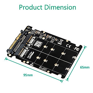 Timack M.2 NVME SSD(Key M) Key B SSD to U.2 SFF-8639 Adapter