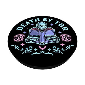 Death By T.B.R To Be Read Skeleton Reading Book Halloween PopSockets Swappable PopGrip