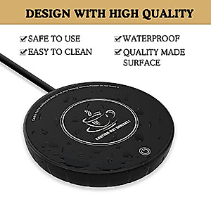 Coffee Mug Warmer with Auto Shut Off for Home Office Desk Use,Touch Control Tech Safety and Smart Temperature Settings for Coffee, Milk, Tea, Water (Black)