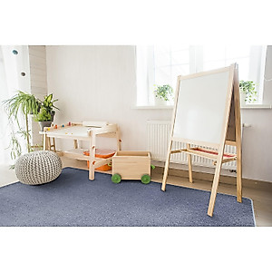 Joy Carpets Endurance Solid Colored Area Rug in Color Glacier Blue, 12' x 6'