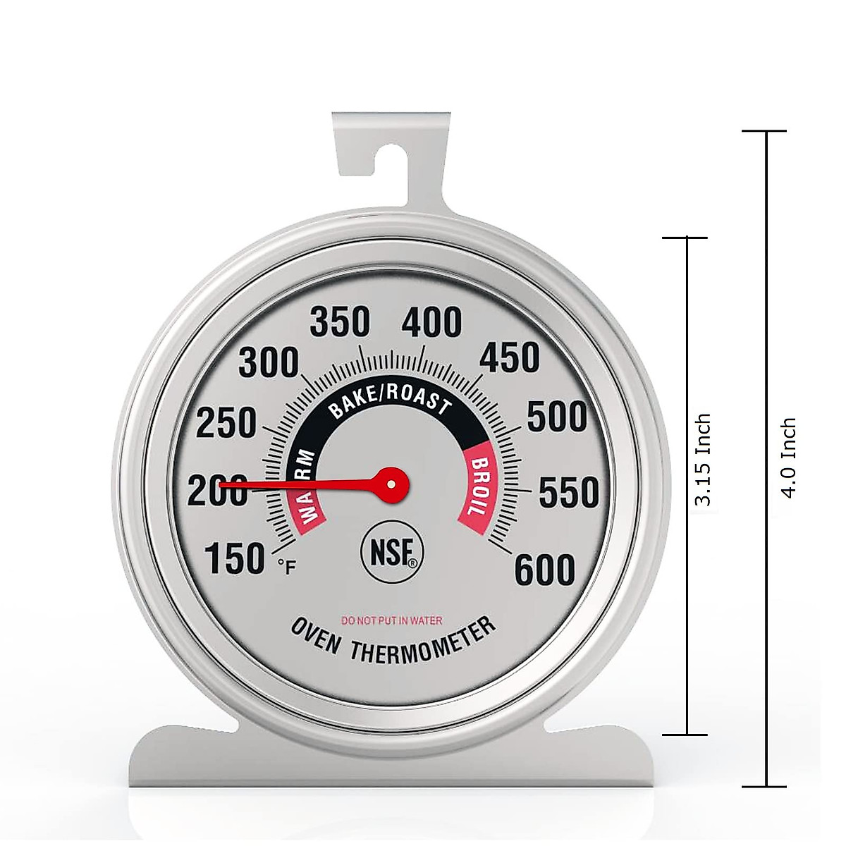 Efeng Large 3.5" Oven Thermometers for Gas/Electric Oven with Large Hanger&Base,Safety Leave-in Oven,Easy to Read Large Number,No Fading Color for Long time Cooking