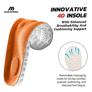 MAELSTROM Tactical Boots for Men with Zipper - Botas de Trabajo para Hombre - Heavy-Duty Leather Work Boots and Hiking Boots Men - Military & Combat Boot Tactical Gear for Men (11.5 Wide, Black)