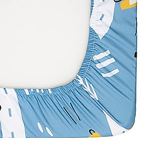 Cloele Fitted Crib Sheet - Baby Nursery Sheet 100% Polyester 2 Pack Cozy Bed Sheet Set for Standard Crib and Toddler Mattresses - Cartoon Car Nursery Bed Sheet Infant Baby Toddler Sheet for Baby