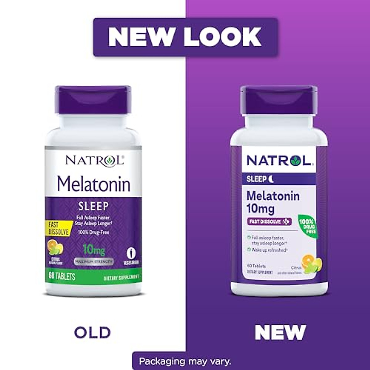 Natrol Melatonin 10mg, Citrus-Flavored Dietary Supplement for Restful Sleep, 60 Fast-Dissolve Tablets, 60 Day Supply