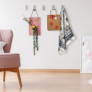 WaaWee 5Pcs Folding Coat Hooks, Wall Hanging Hooks - Aluminium Alloy Folding Clothes Hook, Foldable Aluminum Alloy Single Towel Hook ​for Bathroom, Bedroom and Fitting Room (Frosted Silver