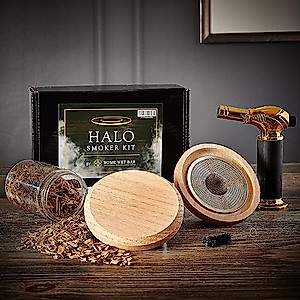 Halo Cocktail Smoker Kit 7pc with Two Custom Hamilton Whiskey Glasses (Personalized Product)