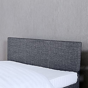 DECOMIL Wooden Bed Frame Covered with Woven Fabric, with Headboard, Natural and Solid, 3 Size, King Bed Frame