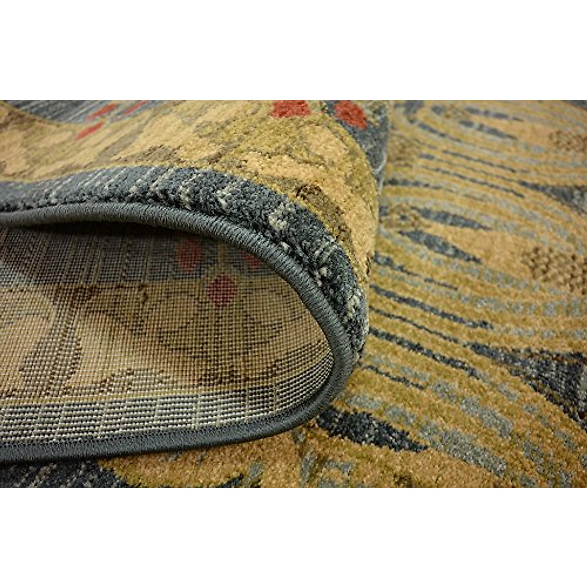 Unique Loom Edinburgh Collection Area Rug - Canmore (5' 1" x 8' Rectangle, Navy Blue/ Tan)