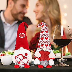 LYLYFAN Valentines Gnome Plush Valentines Day Gnomes Decor 2PCS Mr and Mrs Swedish Tomte Gnome Valentine Gifts for Valentine's Day Decorations