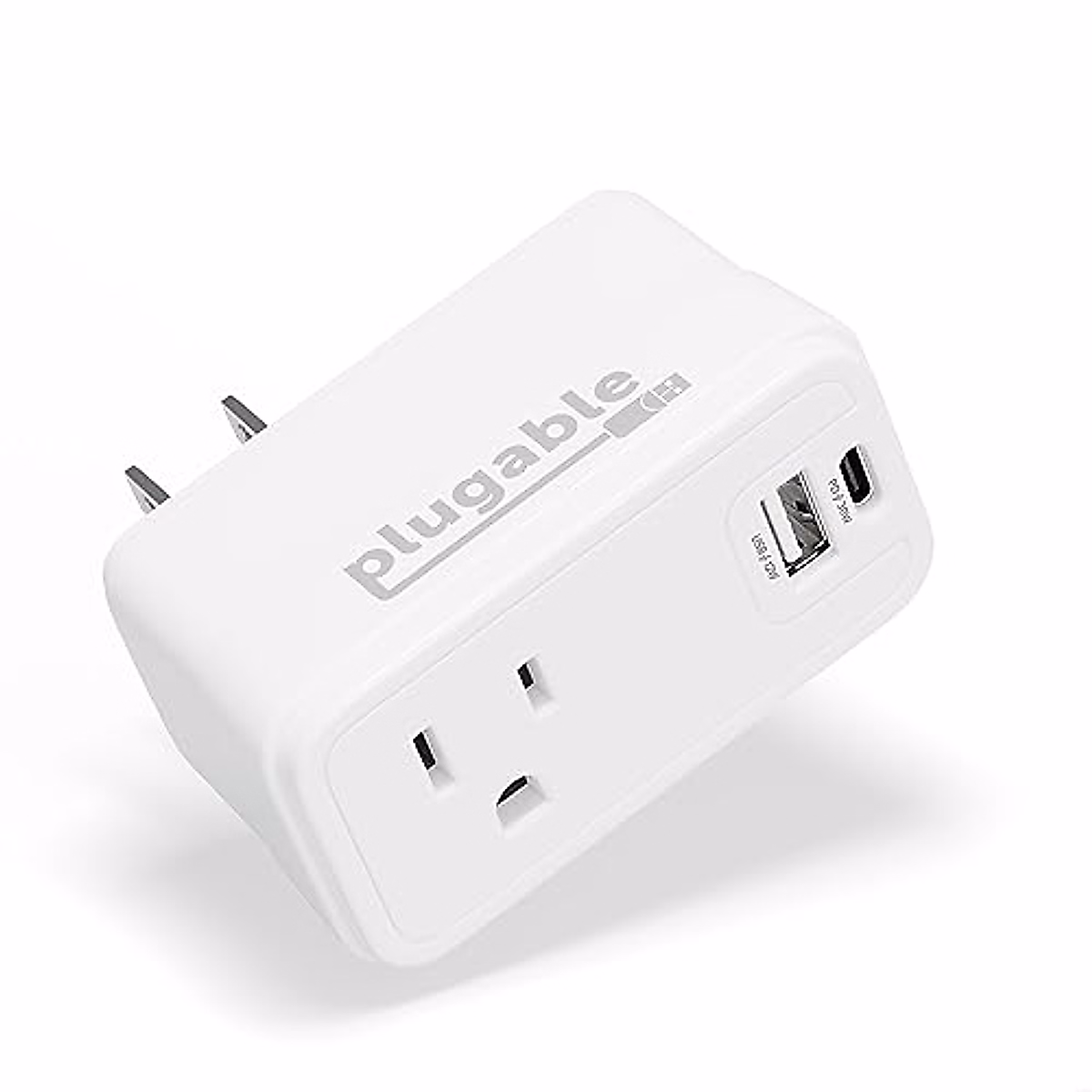Plugable Wall Outlet Extender with 1x USB-C and 1x USB, 32W USB C Charger Block, USBC Fast Charger for iPhone 13/14, Travel, Home, Office, Cruise Ship
