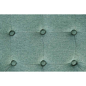 Convenience Concepts Designs4Comfort Round Storage Ottoman 19.75" - Versatile Contemporary Foot Stool for Living Room, Office, Green Fabric