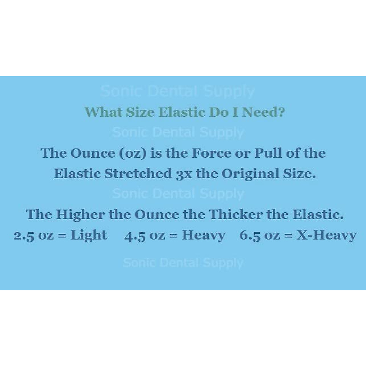 1/8 inch X-Heavy 6.5 oz - Orthodontic Elastic Rubber Bands - 100 Pack - Clear Latex Free, Small, Braces, Dreadlocks Hair Braids, Tooth Gap, Packaging, Crafts, Sonic Dental Supply - Made in USA