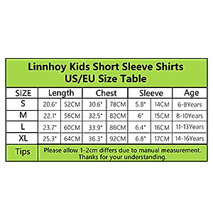 Linnhoy Boys Shirts Girls Shirts Casual Short Sleeve T-Shirt 3D Galaxy Printed Planet Graphic Tees for Kids Unisex Novelty Space Tops 8-10 Years