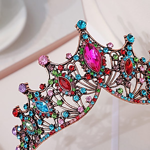 Kamirola Baroque Queen Crown,Rhinestone Wedding Bridal Crown and Tiaras Crystal Headband For Birthday Prom Pageant Party halloween… TR09 (Purple 13)