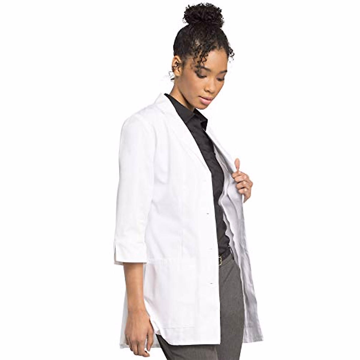 Cherokee Women's Scrubs 30" 3/4 Sleeve Lab Coat, White, Medium