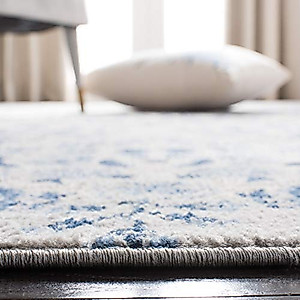 MARTHA STEWART x SAFAVIEH 2' x 4' Cream/Blue MSR2856D Floral Non-Shedding Entryway Living Room Foyer Bedroom Accent Rug (MSR2856D-24)