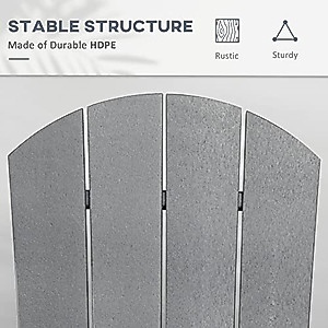 Outsunny Outdoor Rocking Chair, HDPE Adirondack Style Rocker Chair for Porch, Garden, Patio, Light Gray