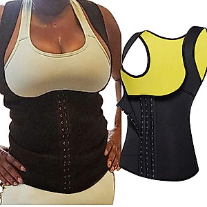 Women's Underbust Corset Waist Trainer Cincher Steel Boned Neoprene Sport Workout Body Shaper Vest Tank
